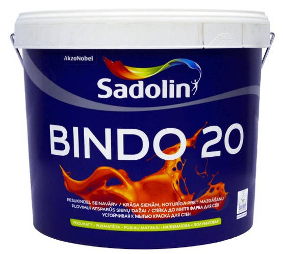 Sadolin BINDO 20 - Стійка до миття напівматова фарба для стін, ціна 6248 грн — Prom.ua (ID ...