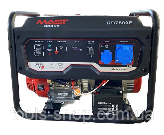 Однофазный Бензогенератор MAST GROUP RD7500E: 6,5 /6,0 КВт, 1x16A/230V ...