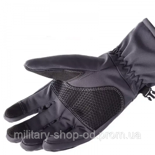 Зимние тактические перчатки Soft Shell черные . Армейские ...