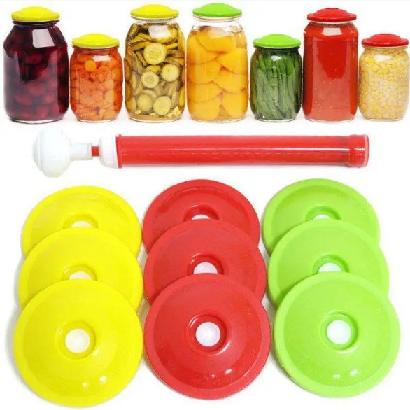 Купить Набор вакуумных крышек для консервирования VOLRO ВАКС, вакуумные крышки для ...