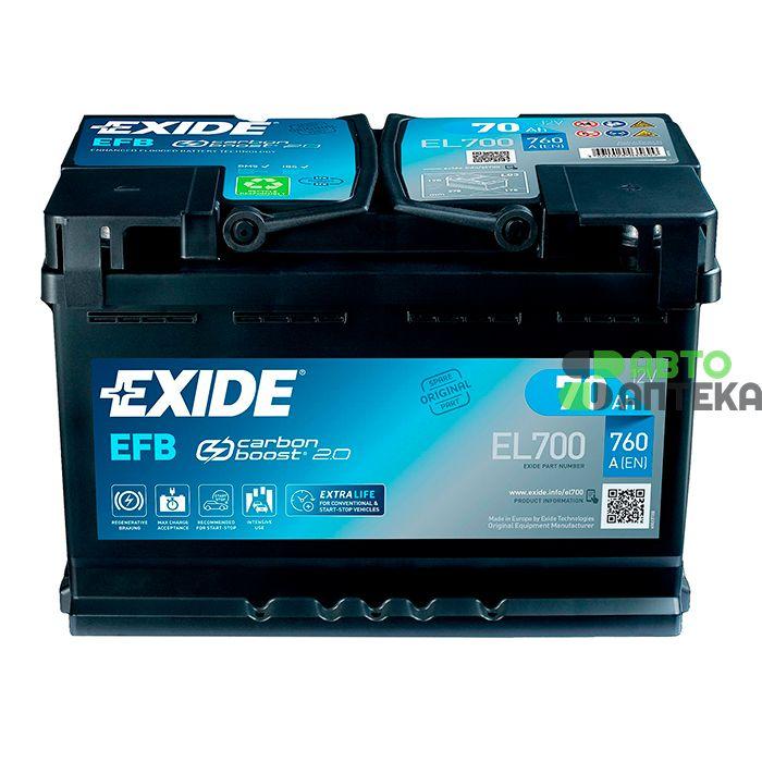 Автомобильный Аккумулятор EXIDE Start-Stop EFB 6СТ-70Ah АзЕ 760A (EN ...