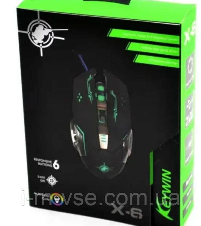 Компьютерная игровая мышка, GAMING MOUSE X6 с подсветкой ART:4713 (ID ...