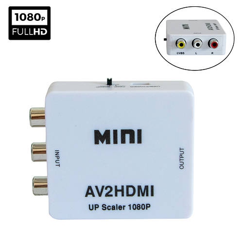 Конвертер AV на HDMI AV2HDMI переходник с тюльпанов на HDMI, переходник ...