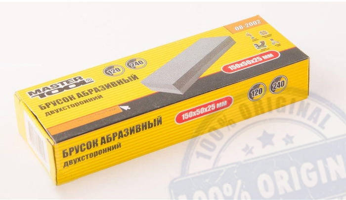 Купити Точильний камінь Mastertool - 200 х 50 х 25 мм х P120/240, ціна 63 грн - Prom.ua (ID ...