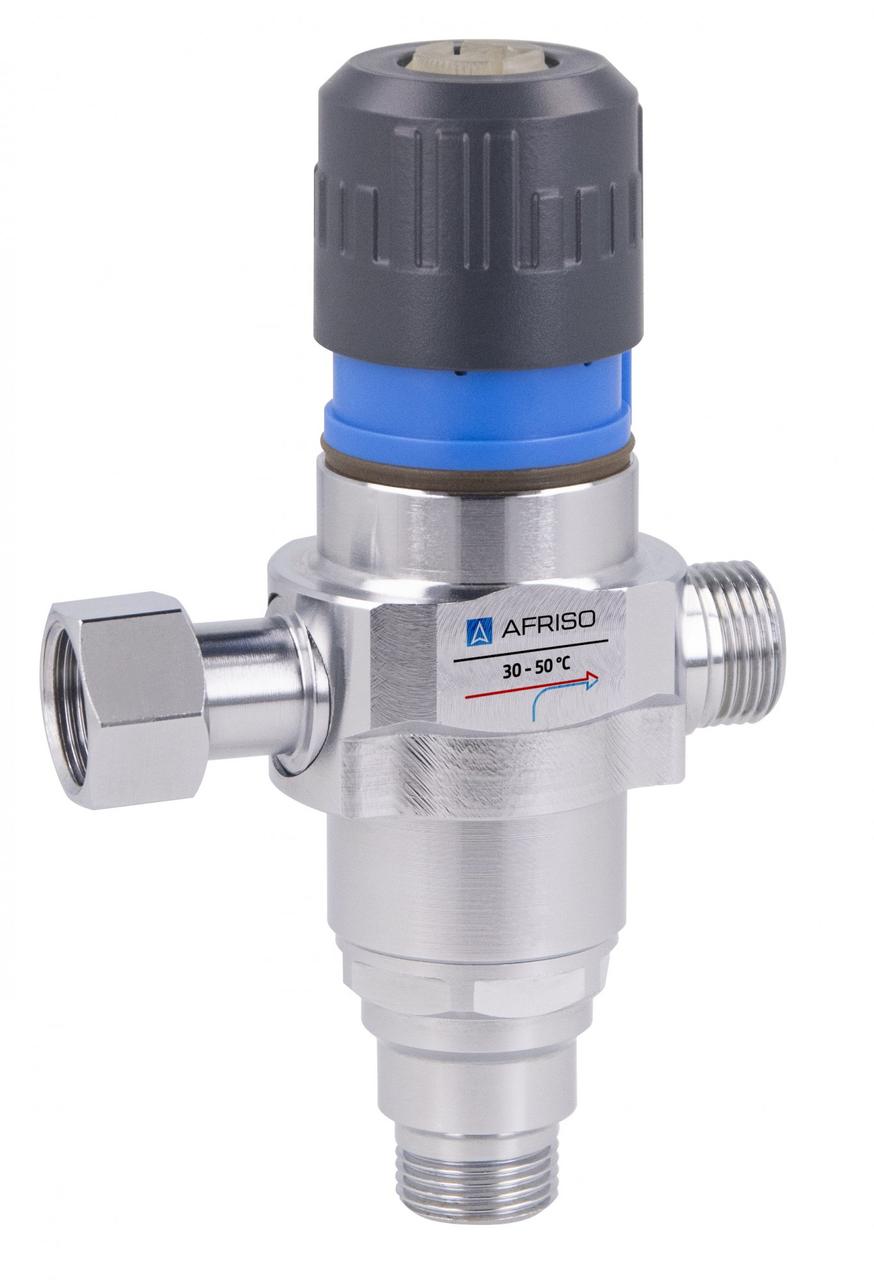 Клапан противоожоговый Afriso ATM 112, DN10, 2xG3/8", 1x гайка G3/8", 30-50С, Kvs 0,35 м3/г ...