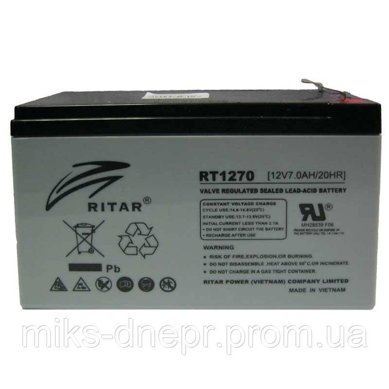 Акумулятор Олив'яно-кислотний Ritar RT1270 12V-7Ah — Купити Недорого на ...