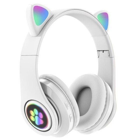 Беспроводные Наушники с Ушами с Подсветкой + FM-радио + MicroSD Cat Ear ...
