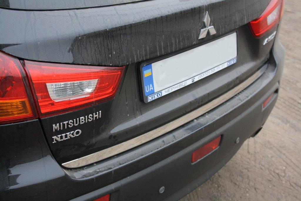 Кромка багажника (нерж.) Mitsubishi ASX 2010 /2016 гг. AUC Накладки на ...