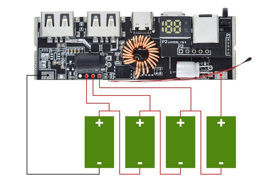 Купить Плата для повербанка 5 USB портов 100W 5A с быстрой зарядкой QC3 ...