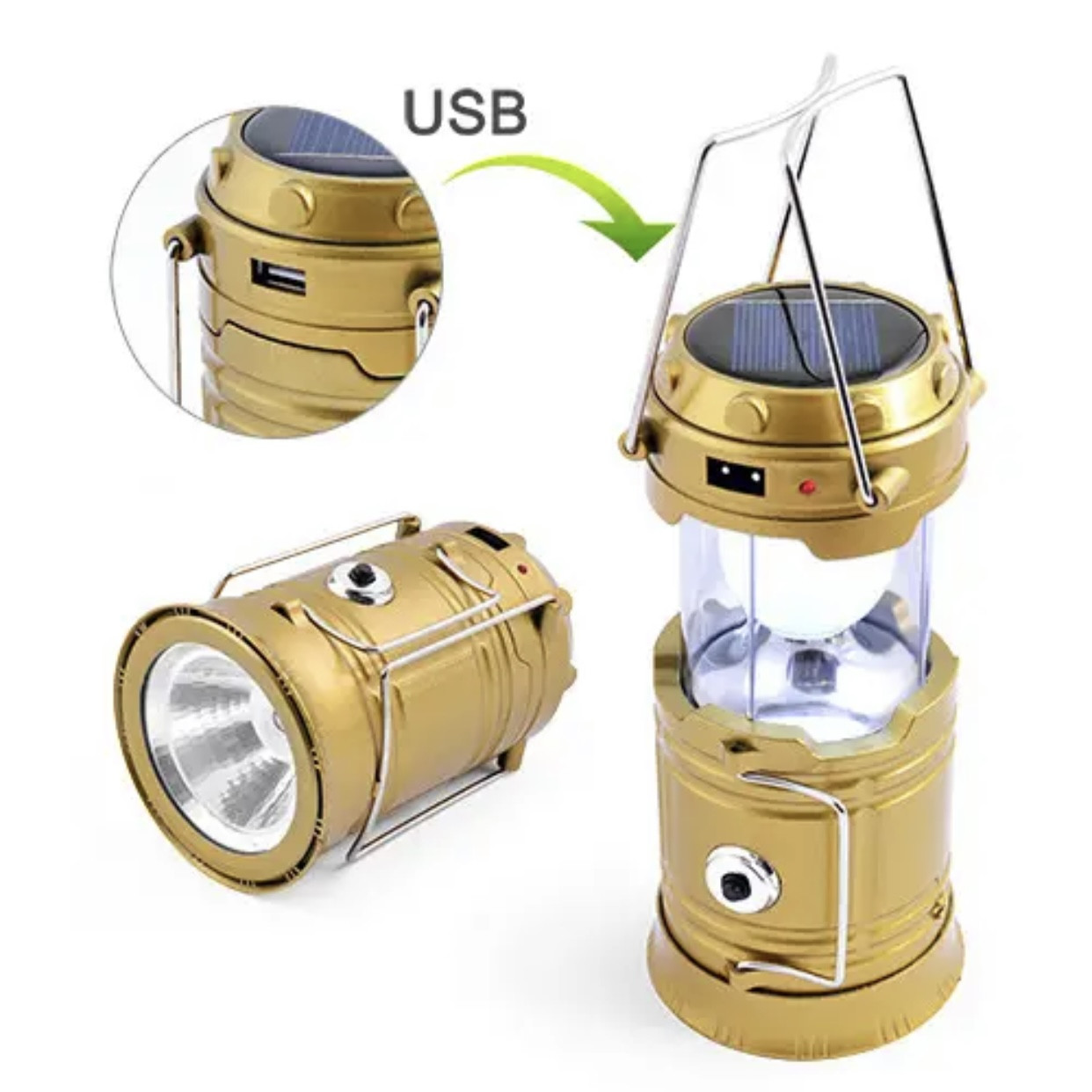 Кемпинговый Фонарь, C Солнечной Панелью и USB — Купить Недорого на Bigl ...