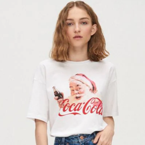 CROPP, женская белая футболка "Coca-Cola", р. XS, цена 270 грн — Prom ...
