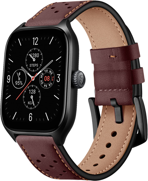 Кожаный ремешок Classico для Amazfit GTS 4 / Mini Коричневый (ID ...