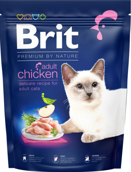 Сухий корм "Brit Premium by Nature Cat Adult Chicken" з куркою для ...