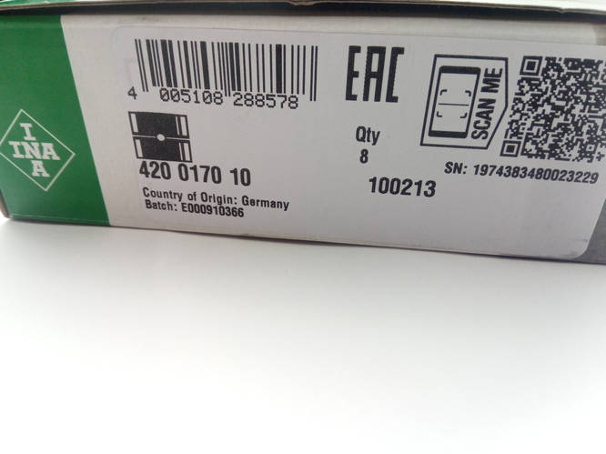 Гидрокомпенсатор Sprinter/Vito, INA (420 0170 10) 8 шт. в упак ...