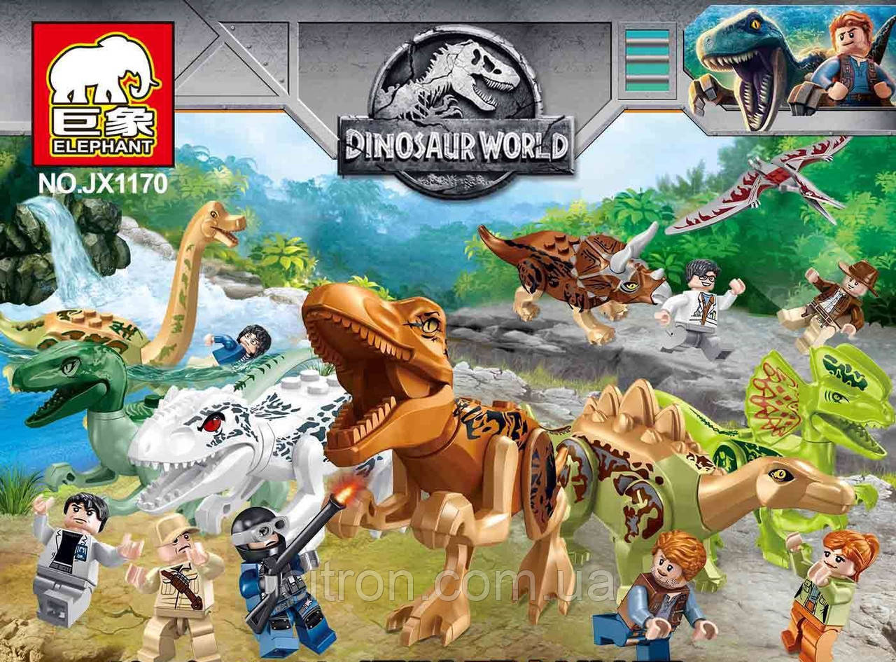 Набор Динозавро 8шт+ 8 Человечков в Коробке. Набор Лего-совместимый 16 ...