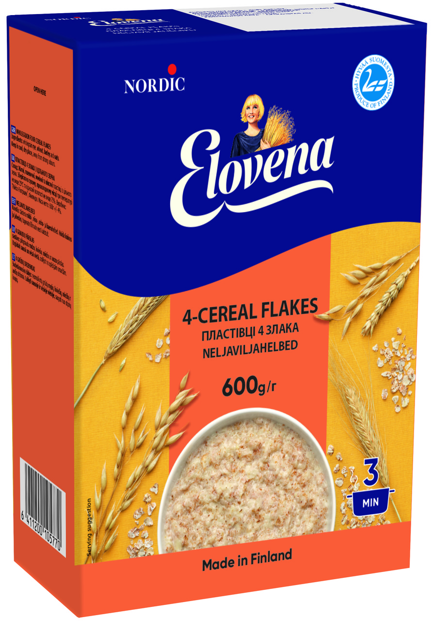 Хлопья 4 злака ELOVENA