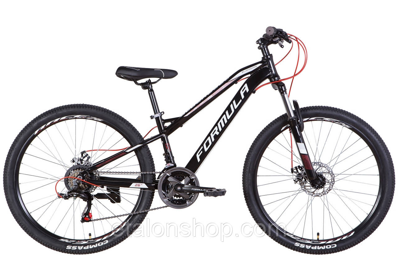 Велосипед AL 26" Formula BLACKWOOD AM DD 2022 (черно-белый с Красным ...