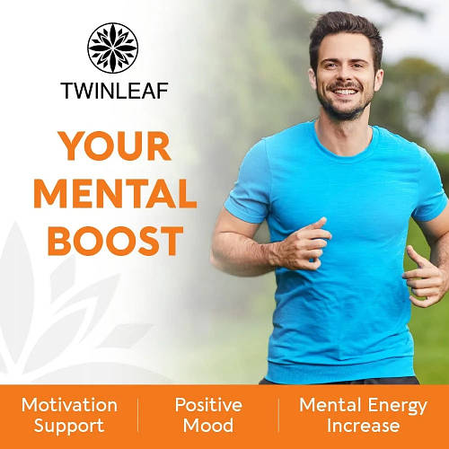 Дофамін, для мозку TwinLeaf Dopamine Booster 1000 мг на порцію (L-Tyrosine & B-12) 60 капсул ...