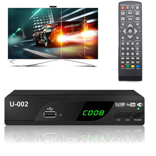 Купити Тюнер DVB-T2 U-002 Full HD з підтримкою Wi-Fi адаптера / Цифровий ефірний тюнер c пультом ...