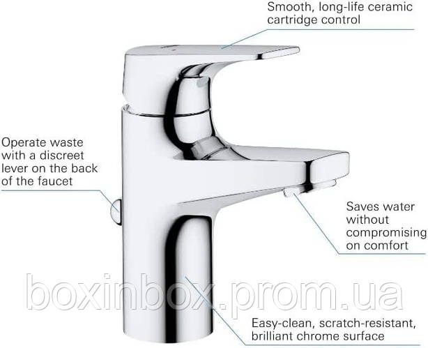 Купити Grohe BauFlow 23751000 Змішувач для раковини S-розміру з тягою ...