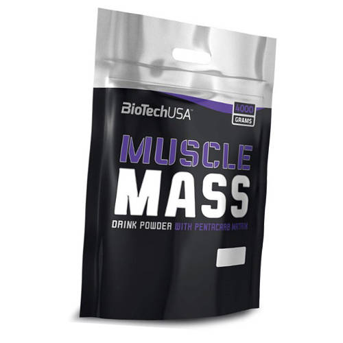 Високовуглецевий гейнер для набирання маси BioTech Muscle Mass 4 кг ...
