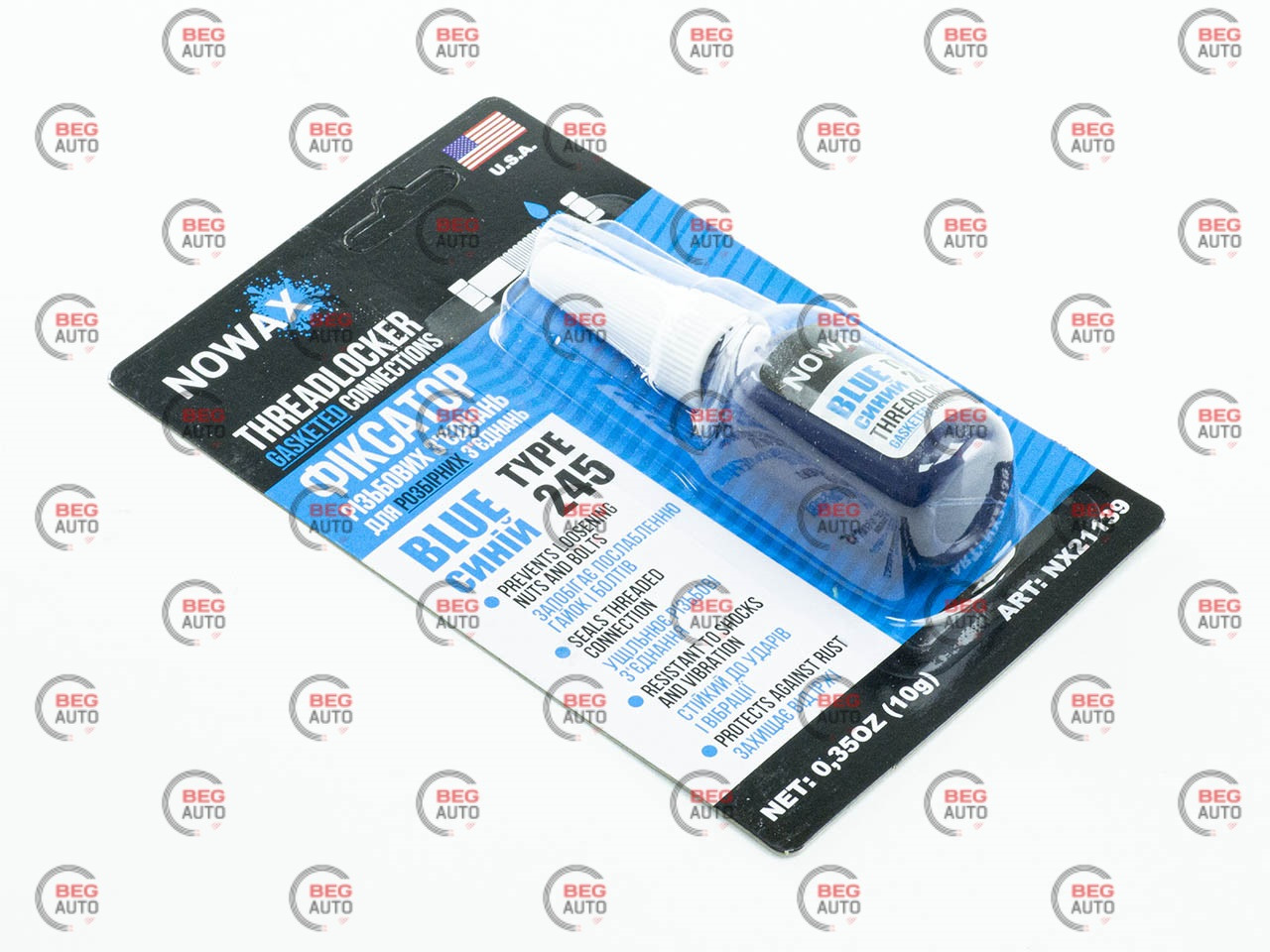 Купить Фиксатор резьбы NOWAX синий 6мл, цена 72 ₴ — Prom.ua (ID#1740324864)