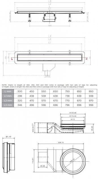 Купить Дренажный канал для душа Pestan Confluo Primo Compact Line 550 ...