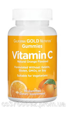 Витамин C для детей ( детский ) California Gold Nutrition, жевательные ...