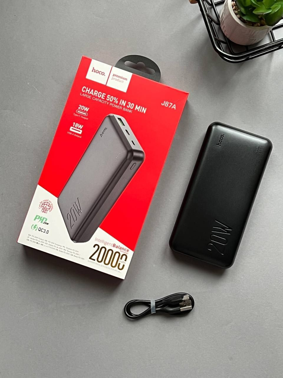 Power Bank Hoco J87A Tacker 20000 mAh (Чорний), ціна 2299 грн — Prom.ua ...
