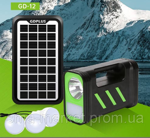 Автономная портативная cолнечная система GDPLUS GD 12 (солнечная панель/функция Павербанка ) (ID ...