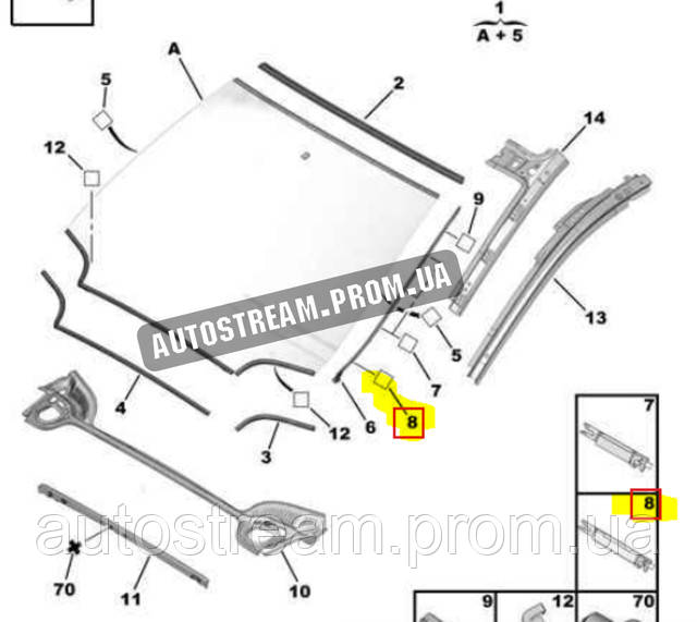 Фиксатор Крепление Декоративного Молдинга Ветрового Стекла Peugeot 407 ...
