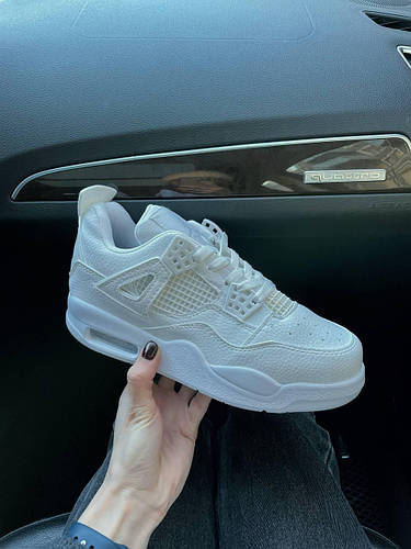 Купити Жіночі кросівки Nike Air Jordan 4 Retro White (білі) низькі ...