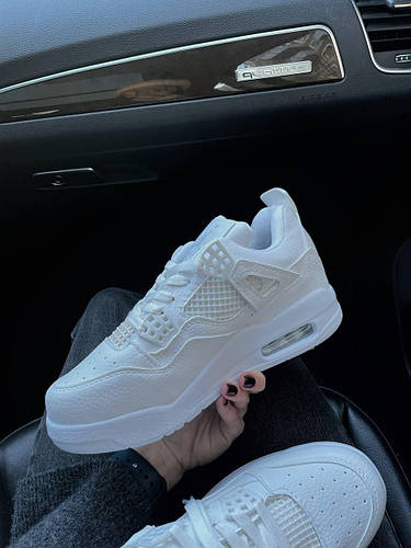 Купити Жіночі кросівки Nike Air Jordan 4 Retro White (білі) низькі ...