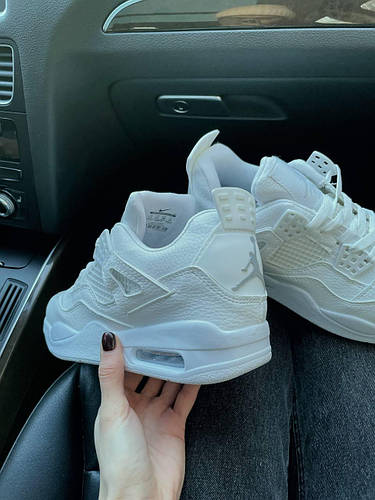 Купити Жіночі кросівки Nike Air Jordan 4 Retro White (білі) низькі ...