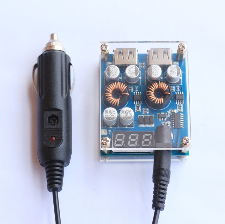 DC-DC знижувальний перетворювач, Зарядка, 8-32V /2 x USB 5V/9V/12V ...