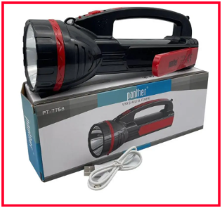 Аккумуляторный ручной кемпинговый фонарь прожектор Panther PT-7758 светодиодный переносной ...