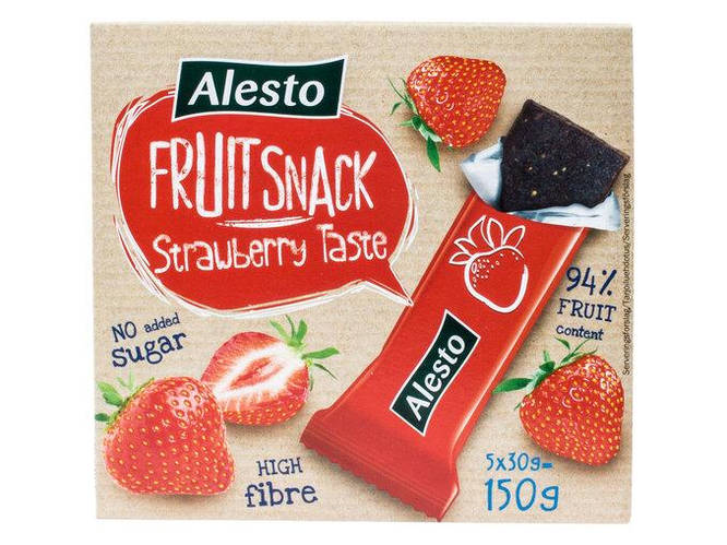 Купити ФРУКТОВЫЙ БАТОНЧИК С КЛУБНИКОЙ ALESTO FRUIT SNACK STRAWBERRY ...