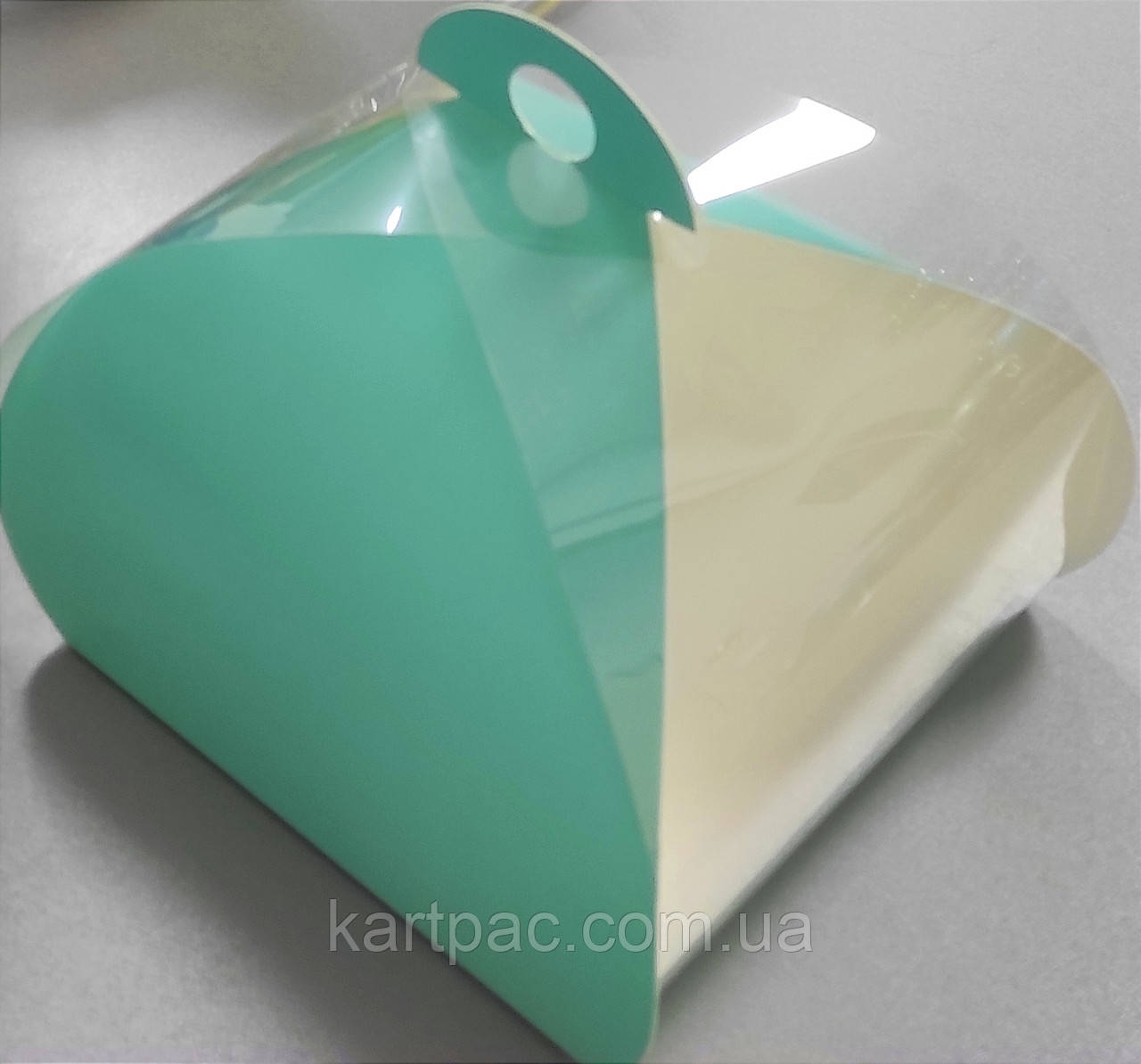 Упаковка для кондитерських виробів з панорамним вікном берюза 190*190*200 купити в Україні | ТОВ ...