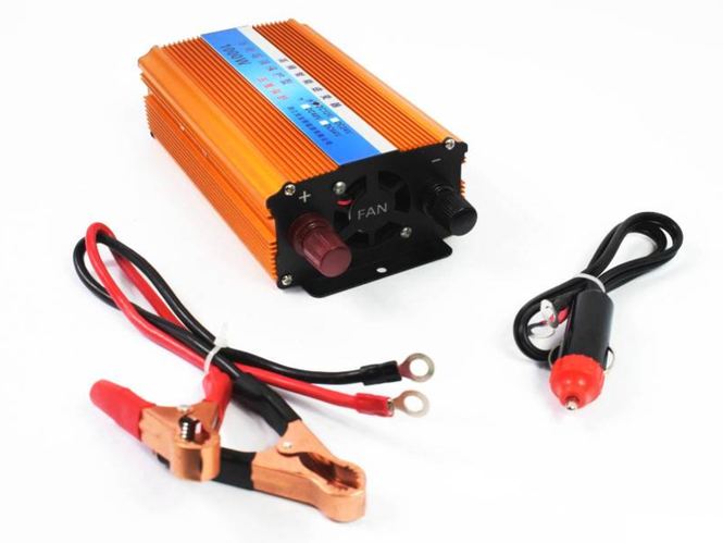 Преобразователь напряжения 12V-220V 1000W "Gold" клеммы, прикур, чистый ...