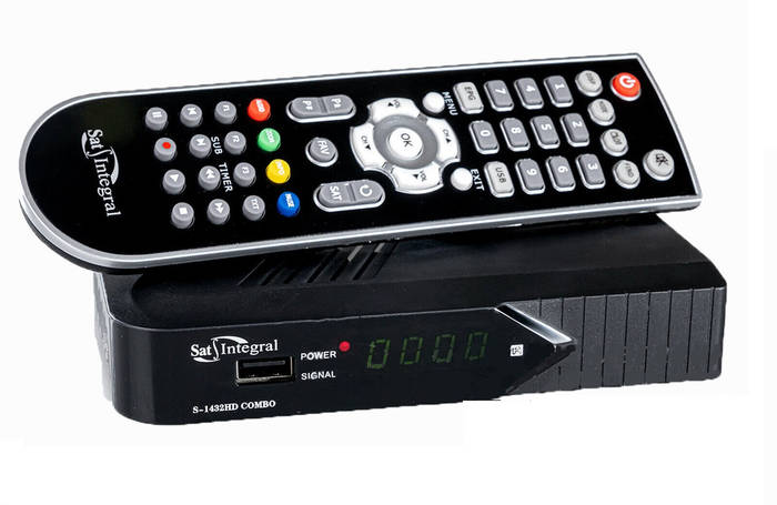 Sat-Integral S-1432 HD Combo - комбинированный тюнер DVB/S/S2/T/T2/C HEVC H.265 Dolby Digital ...