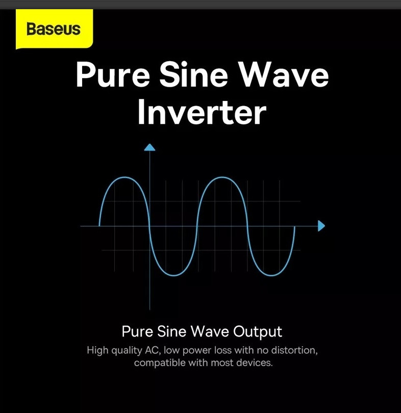 Купити Інвертор Baseus 500W 12V на 220V ( з чистою синусоїдою ) для ...