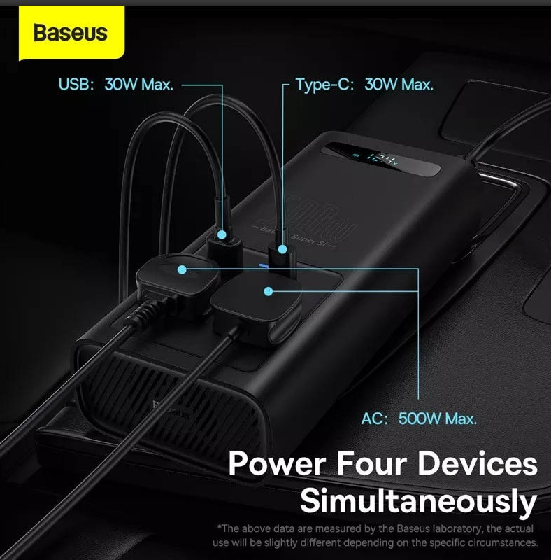 Купити Інвертор Baseus 500W 12V на 220V ( з чистою синусоїдою ) для ...