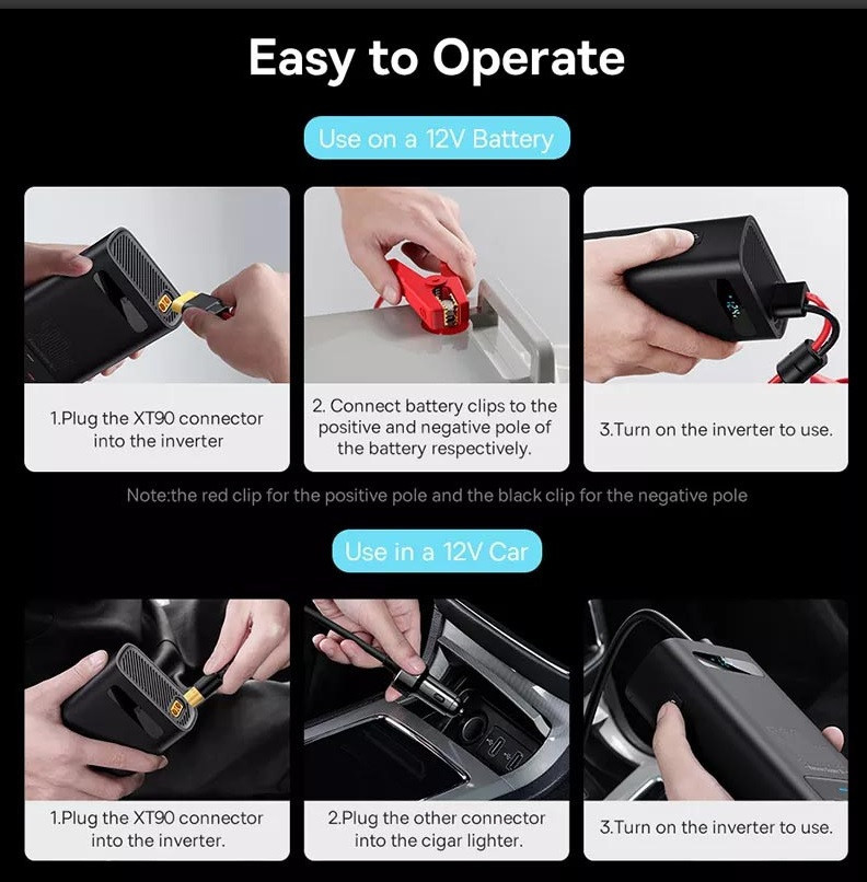 Купити Інвертор Baseus 500W 12V на 220V ( з чистою синусоїдою ) для ...