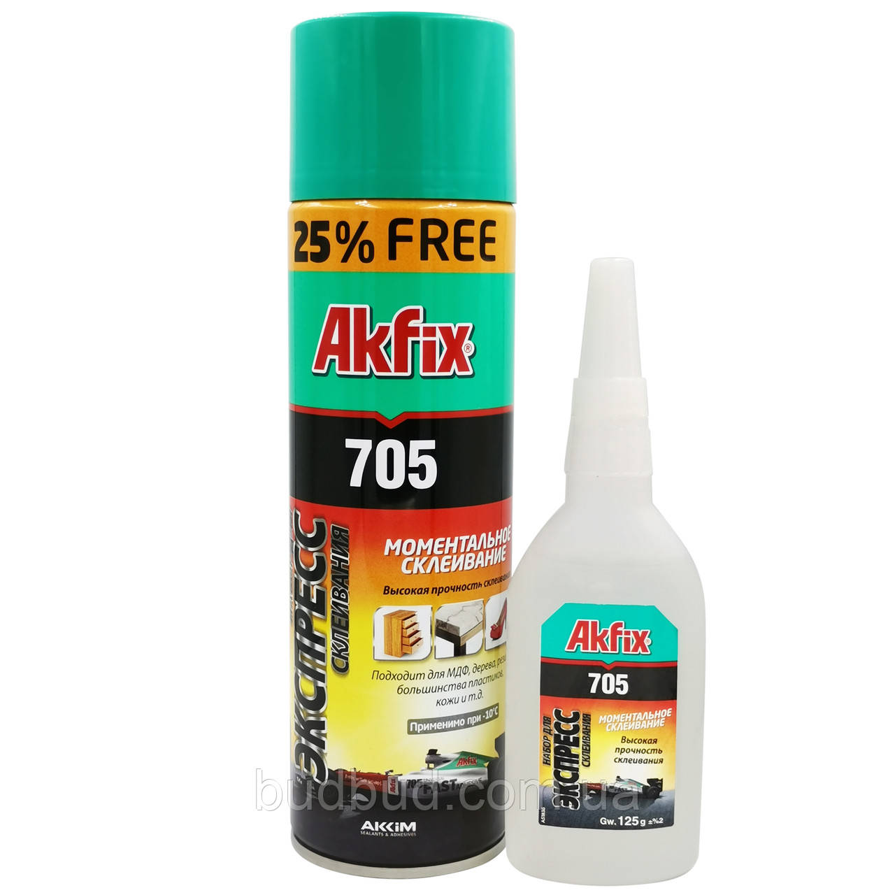 Супер клей з активатором Akfix 705 125 г + 500 мл, ціна 194.14 грн ...