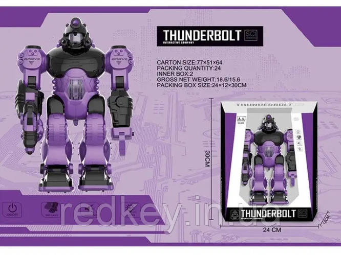 Робот Thunderbolt Sci Science Purple ходит, звуковые, световые эффекты ...