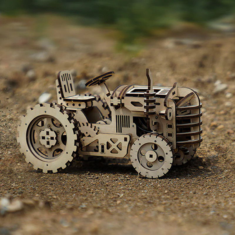 Развивающий Деревянный Объемный 3D Конструктор Robotime LK401 Трактор ...