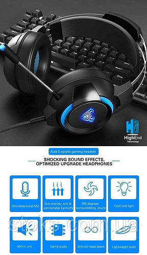 Купить AULA G91 Игровая киберспортивная гарнитура USB-интерфейс, цена ...