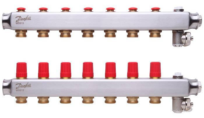 Danfoss Коллектор SSM 7+7 без ротаметров, нержавеющая сталь (ID ...