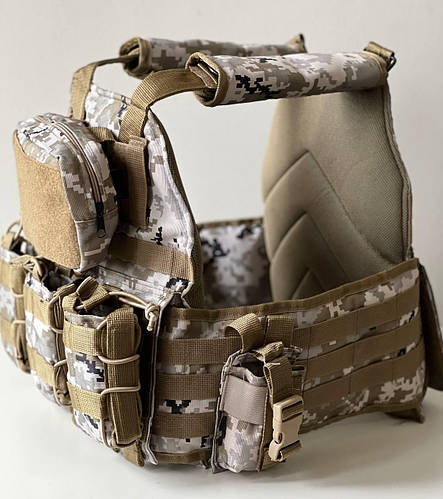 Плитоноска бронежилет Asdag піксель ( білий ) MOLLE 8 підсумків, ціна ...