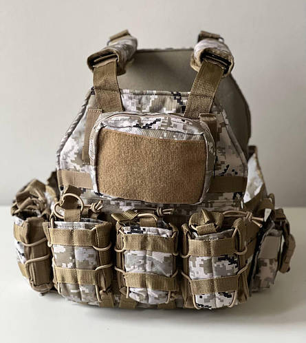 Плитоноска бронежилет Asdag піксель ( білий ) MOLLE 8 підсумків, ціна ...